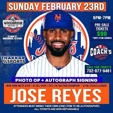 Join Ex-Met Jose Reyes for an Autograph Signing Event in New Jersey in ...