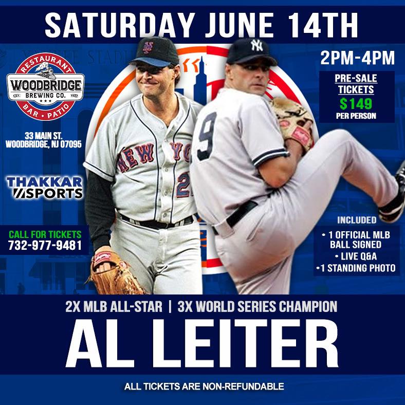 Meet Al Leiter: Exclusive New Jersey Fan Event at Woodbridge Brewing Co ...