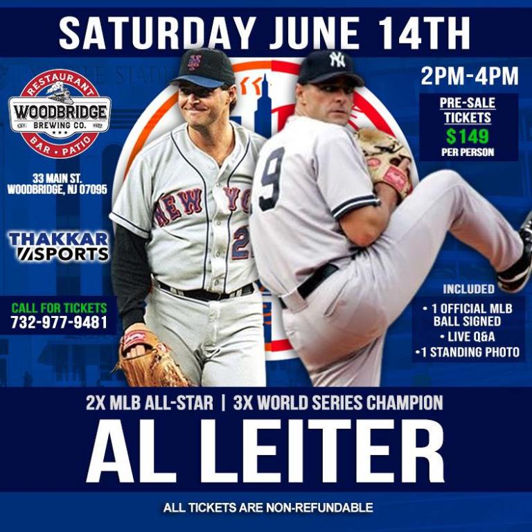 Meet Al Leiter: Exclusive New Jersey Fan Event at Woodbridge Brewing Co ...
