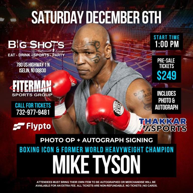 Meet Legendary Ex-Boxer Iron Mike Tyson in New Jersey in December – NY ...